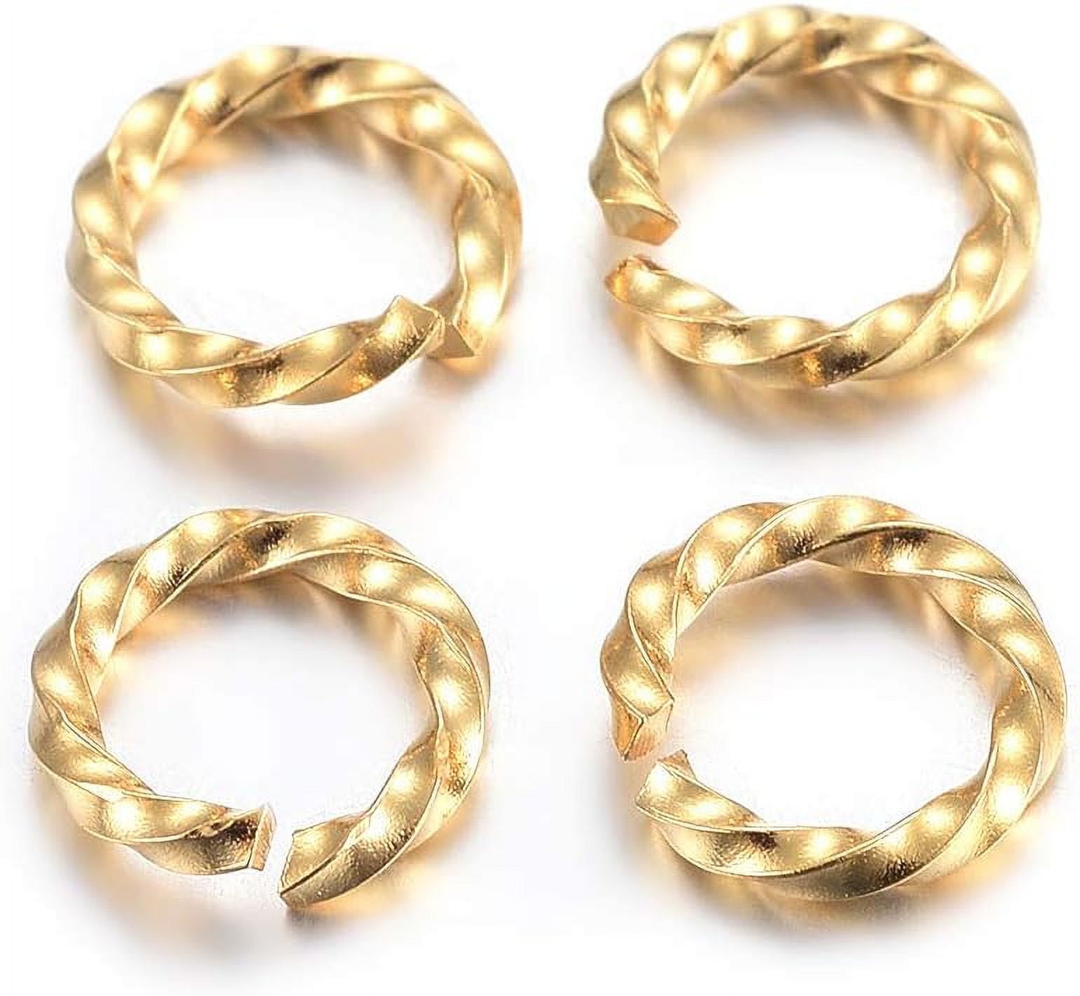10pcs Stainless Steel Twisted Jump Rings Open Jump Rings Twisted Golden ...