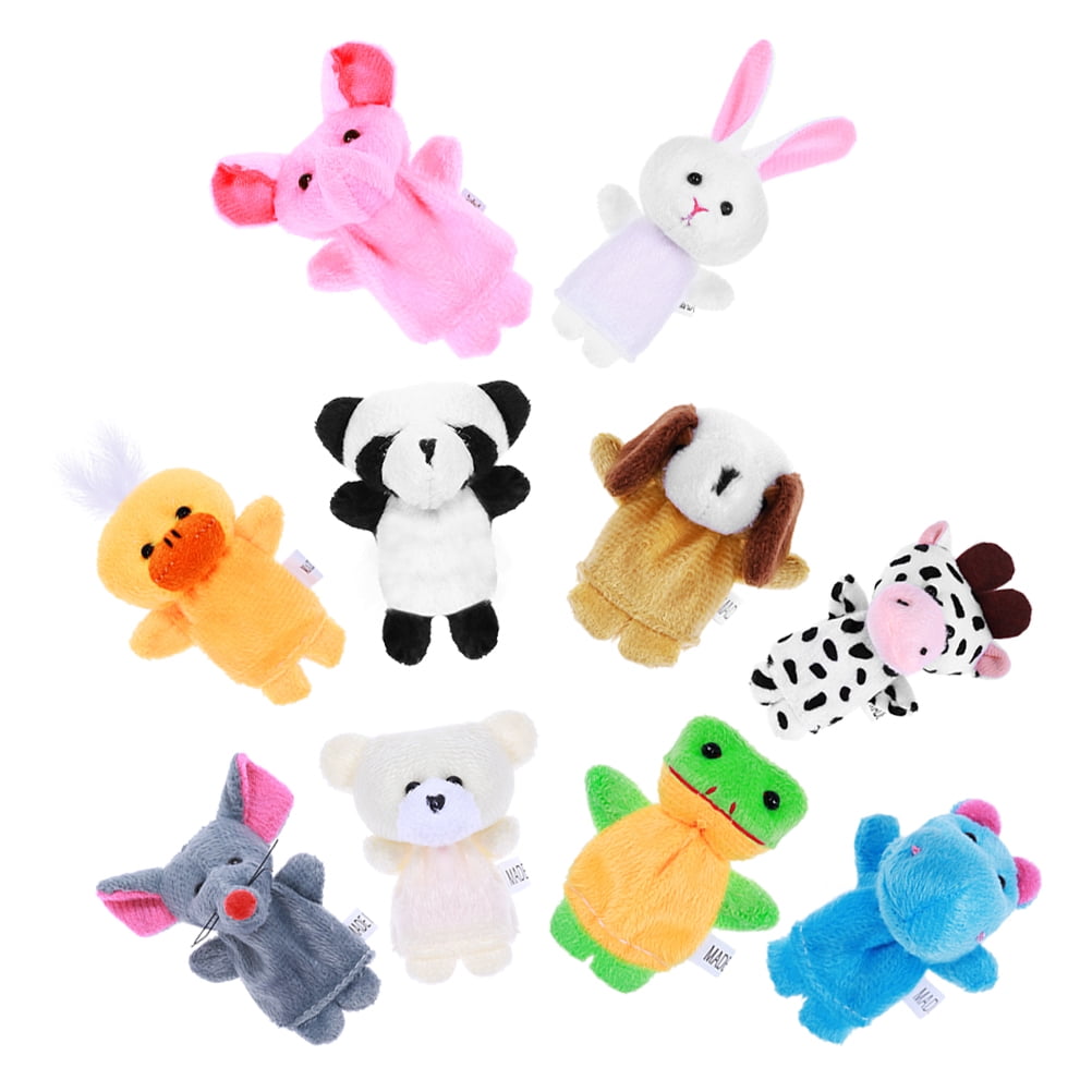 10pcs Story Time Finger Puppet Plush Animal Finger Puppet Cute Finger ...