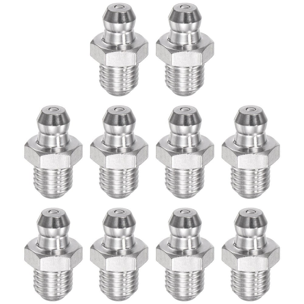10pcs Straight Hydraulic Grease Fitting M8 Thread Grease Nozzle ...