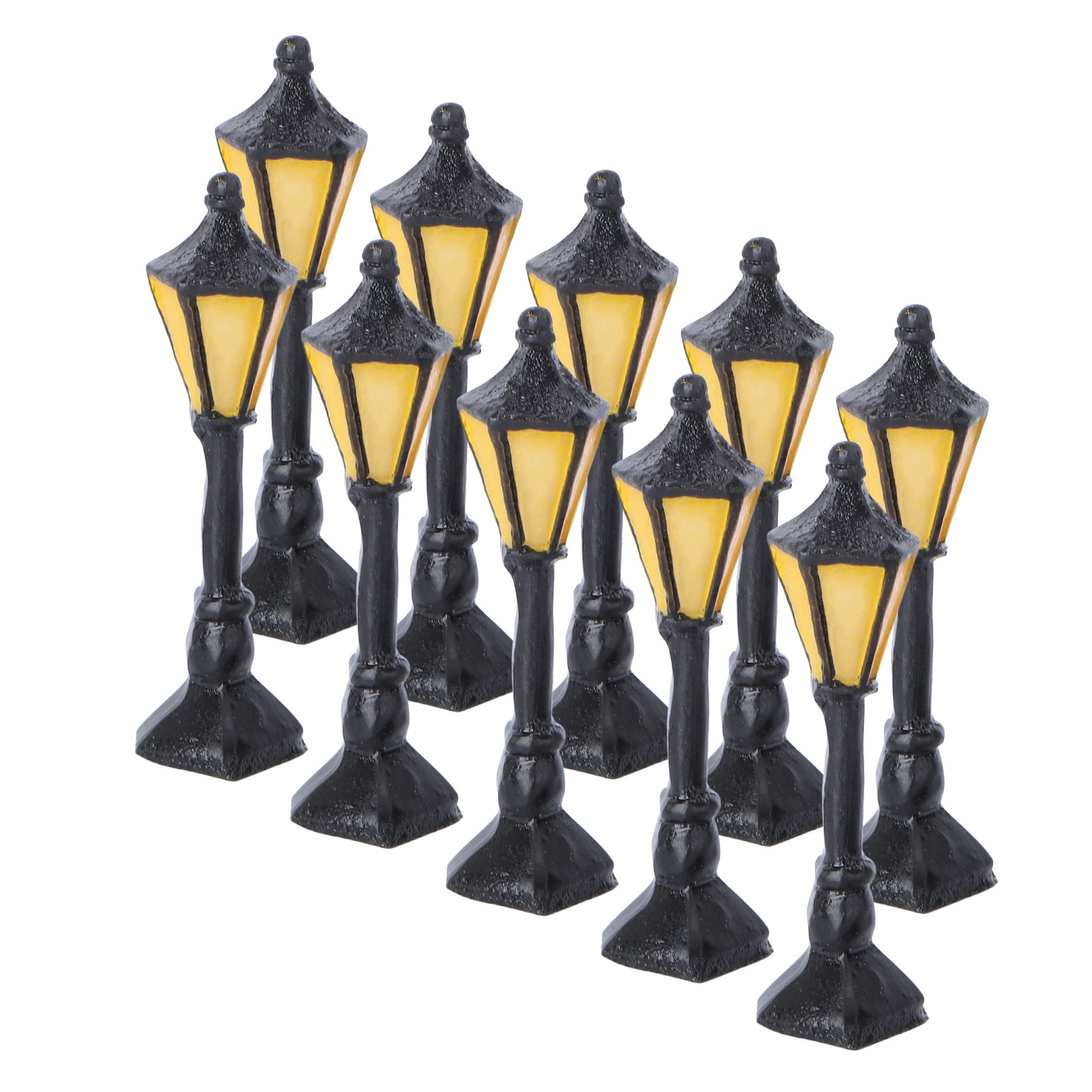 10pcs Street Light Model Miniature Solar Lamp Post Lights Outdoor ...
