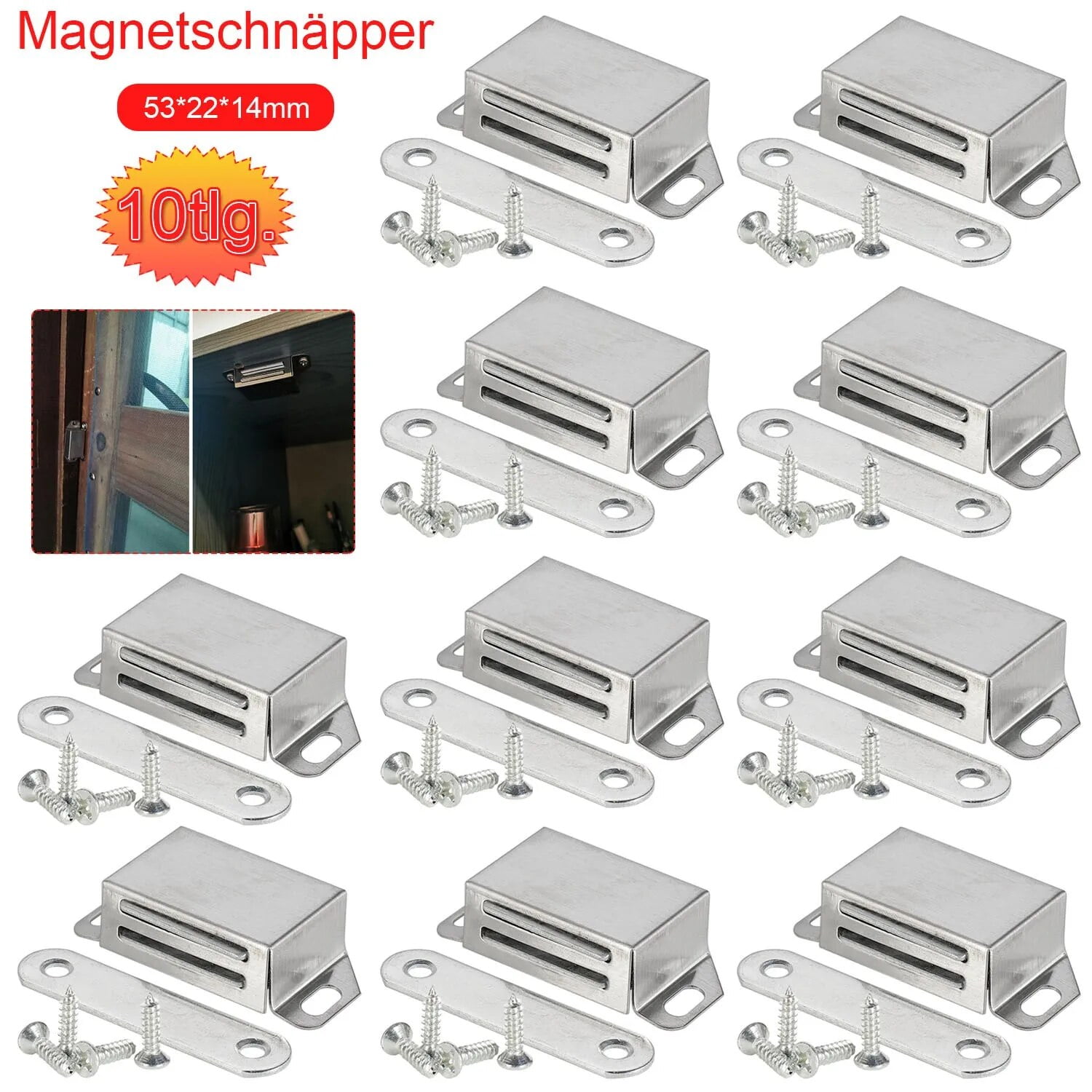 10pcs Strong Door Magnetic Closer Cabinet Door Catch Latch Magnet ...