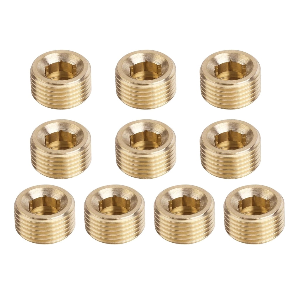 10pcs Sturdy Brass Pipe Plugs Fitting Assortment Set Male Internal ...
