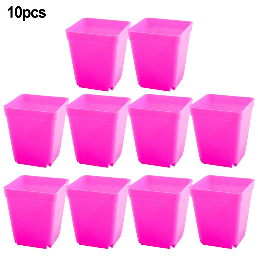 10pcs Succulent Small Square Flower Pot Plastic Frosted Square Pot ...