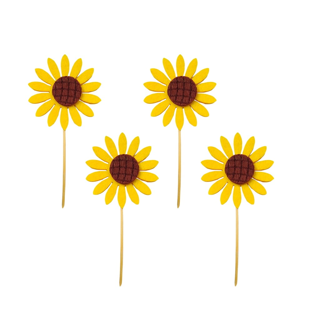 10pcs Sunflower Cake Topper Flower Wedding Cake Topper Party Decoration ...