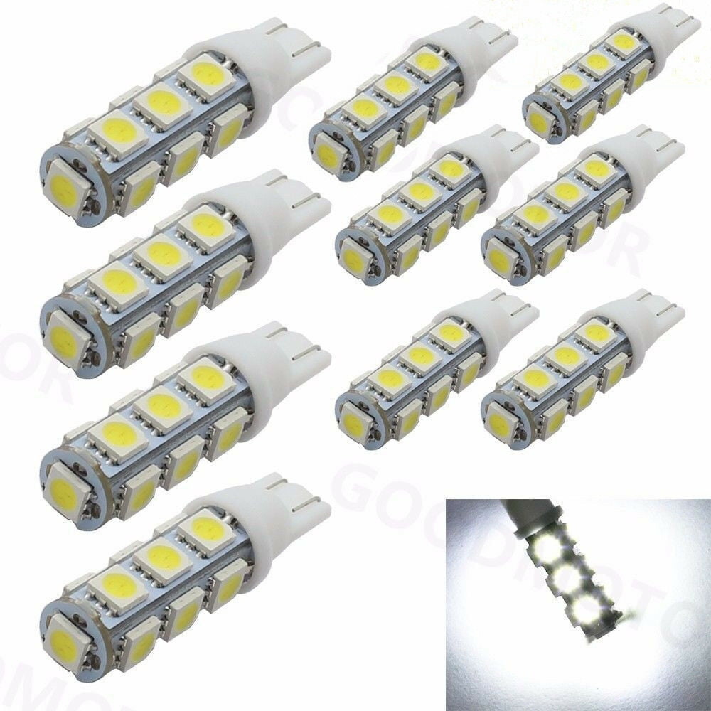 10pcs Super White T10 RV Camper 13-SMD 5050 Car LED Light Bulbs 12V 194 ...