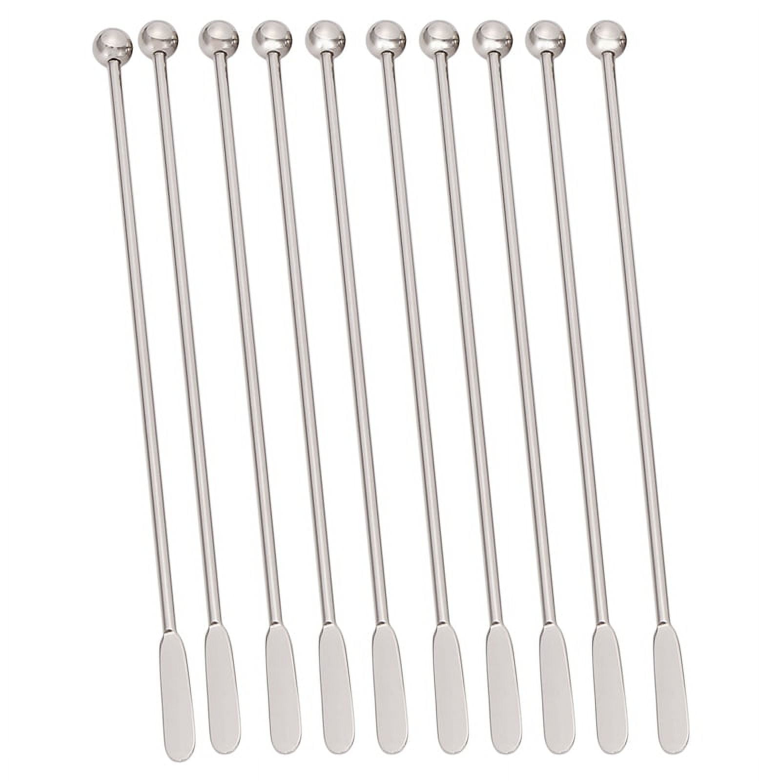 10pcs Swizzle Sticks Metal - Stainless Steel Mixing Cocktail Coffee ...