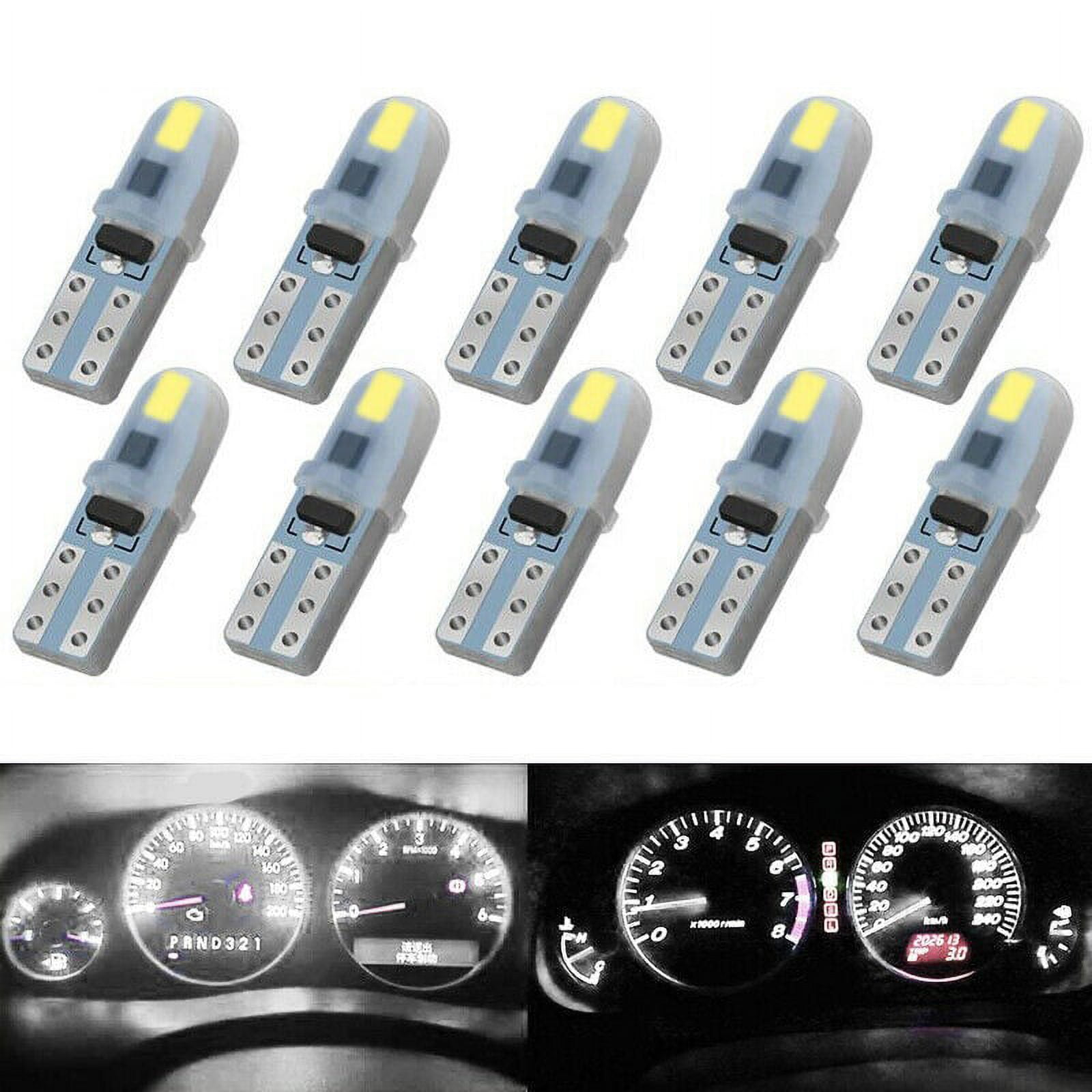 10pcs T5 Led Bulb 3014 Chips Super Bright Car Board Instrument Panel ...