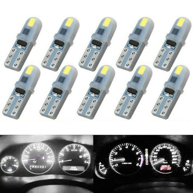 10pcs T5 Led Bulb 3014 Chips Super Bright Car Board Instrument Panel ...