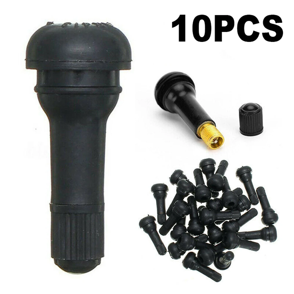 10pcs TR-413 Valve Stems Black Rubber Snap-in Assembly Tubeless Tyre ...
