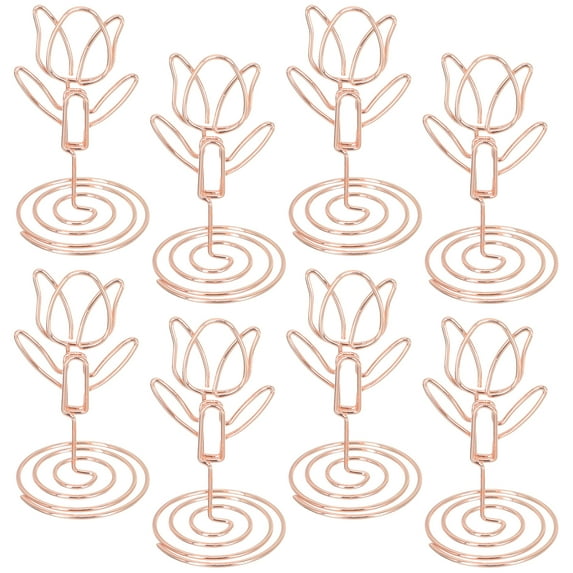 10pcs Table Number Stands Flower Shaped Photo Clip Holders Table Memo ...
