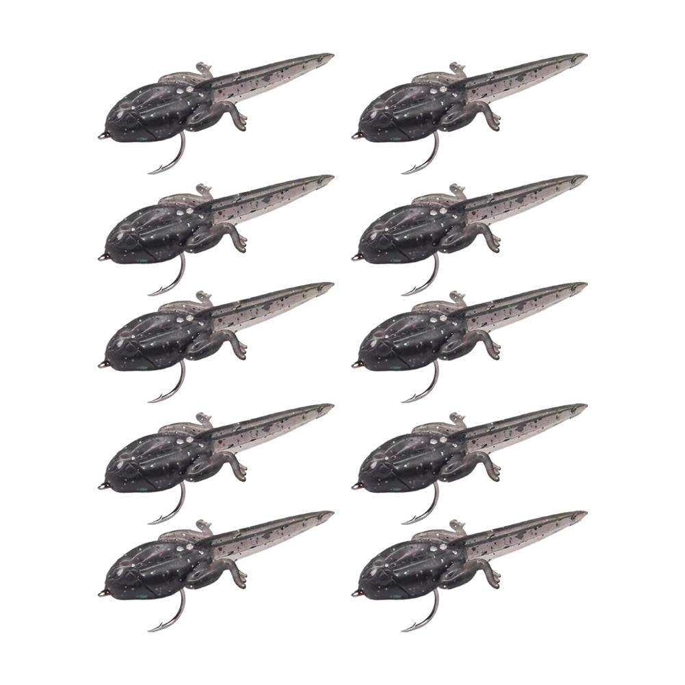 10pcs Tadpole Shaped Soft Lures with Hooks, 2026 New Artificial Fish ...