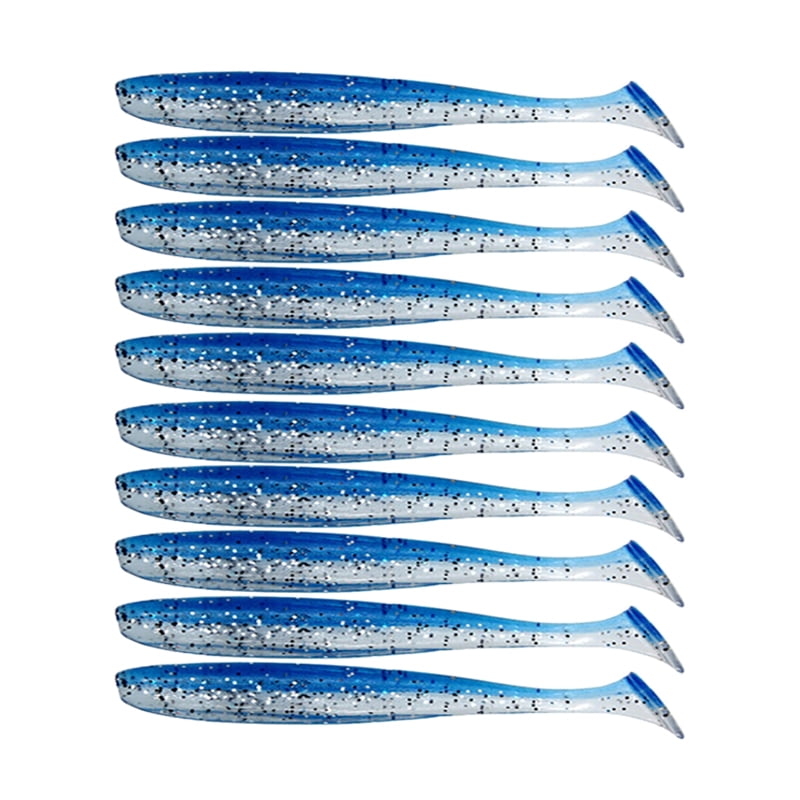 10pcs Tail bait 5.5 cm/7cm/9cm Two Color Paddle Swimmers Soft Lure ...