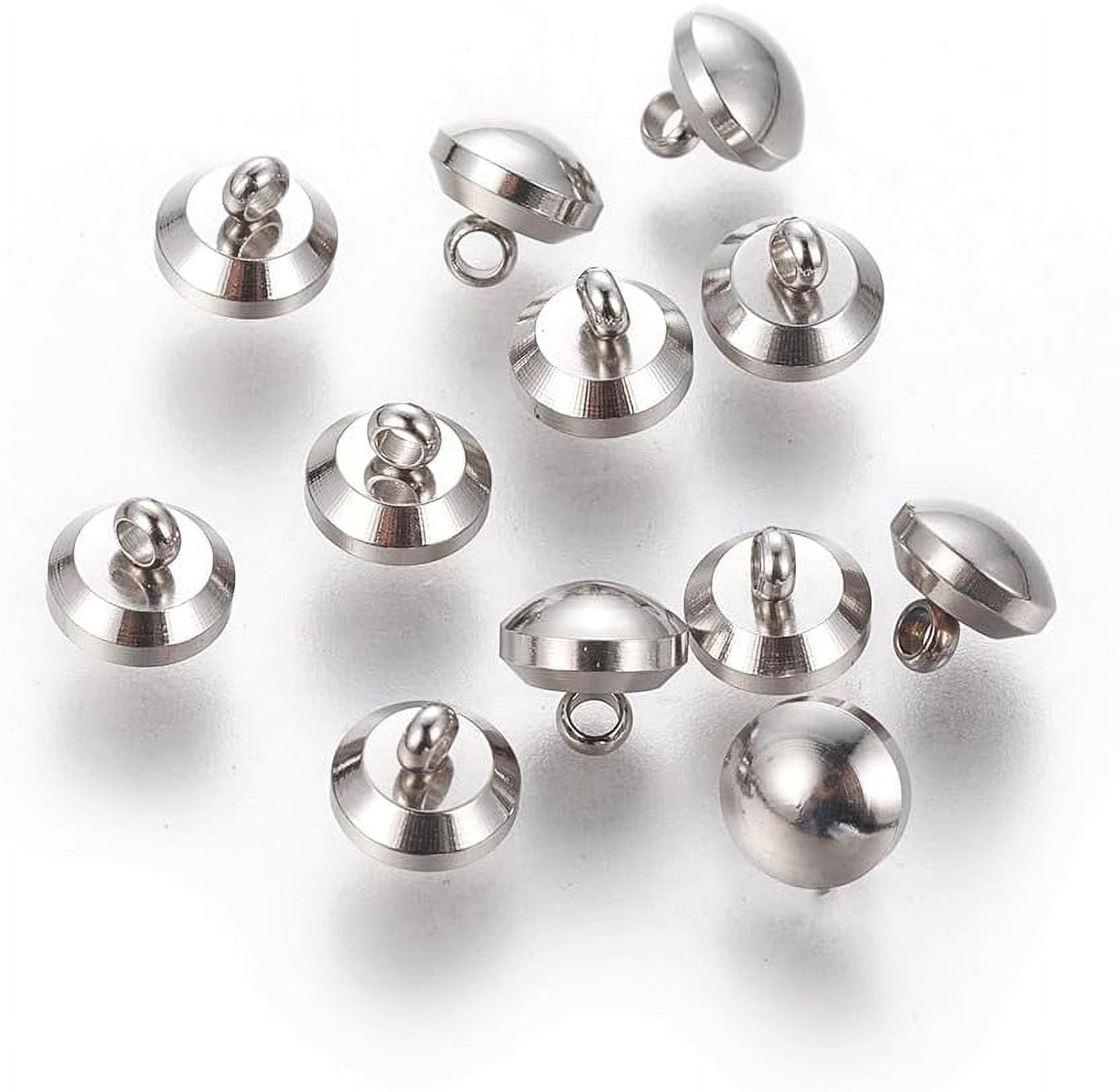 10pcs Tarnish Resistant 201 Stainless Steel Shank Buttons Half Round ...