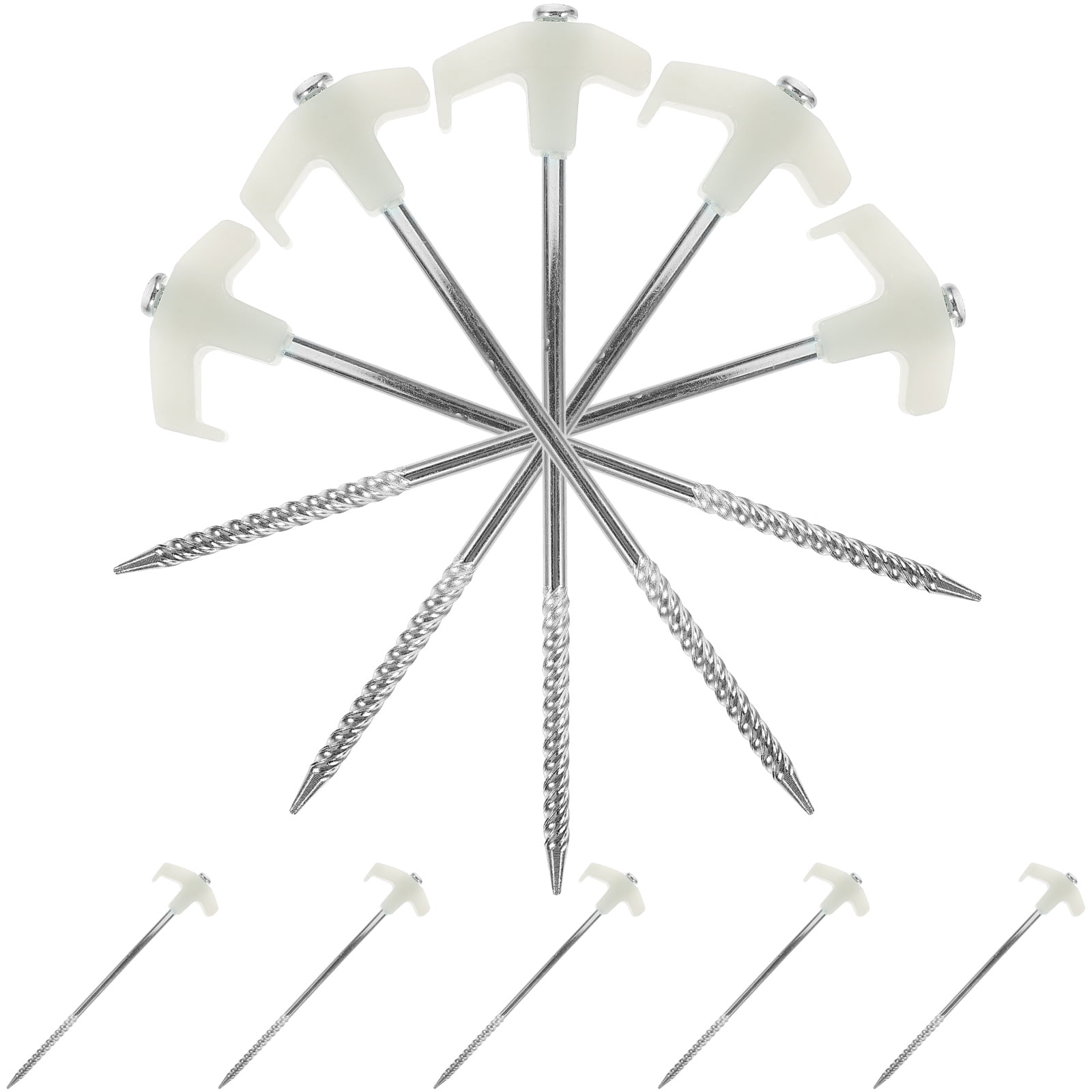 10pcs Tent Stakes Fluorescent White Tent Pegs Stakes Stainless Steel ...