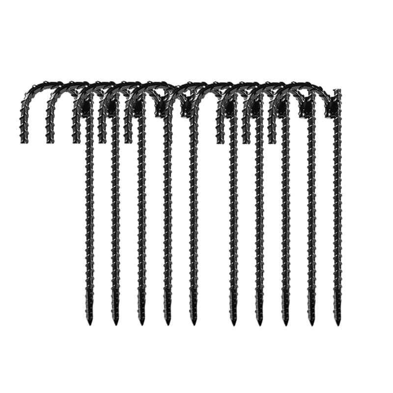 10pcs Threaded Steel Bar Stakes/Ground Stakes/Outdoor Fence Ground ...