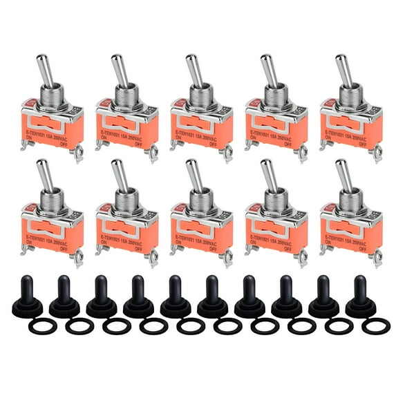 10pcs Toggle Switch 12V, Heavy Duty 120V SPST ON Off Rocker Switch, 2 ...