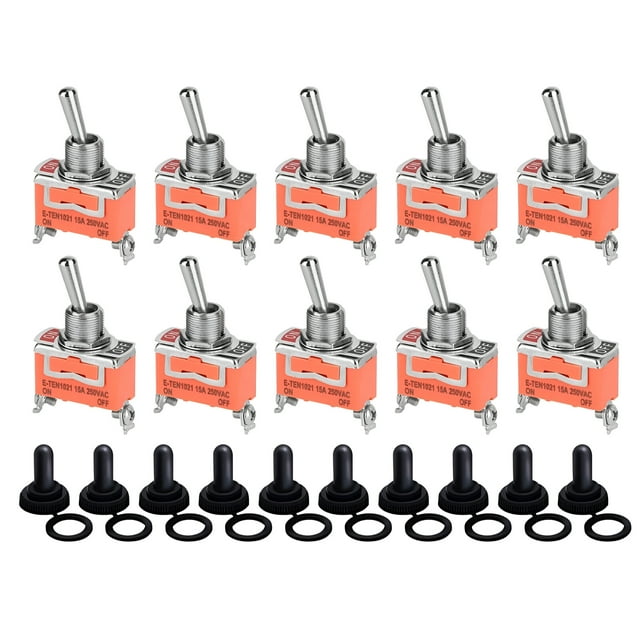 10pcs Toggle Switch 12V, Heavy Duty 120V SPST ON Off Rocker Switch, 2 ...