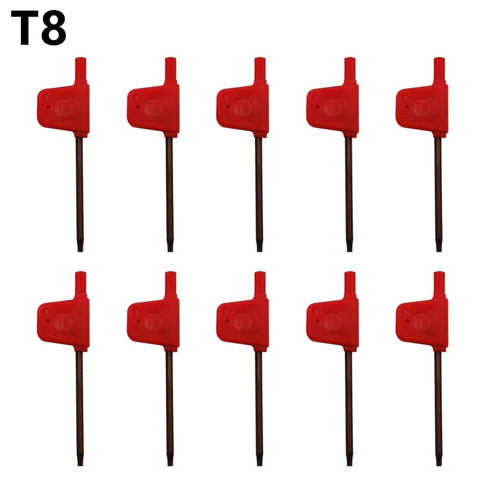 10pcs Torx Head Screwdriver L Shape Red Flag Type Spanner Key Screw Driver Wrench T5 T6 T7 T8 10 ...