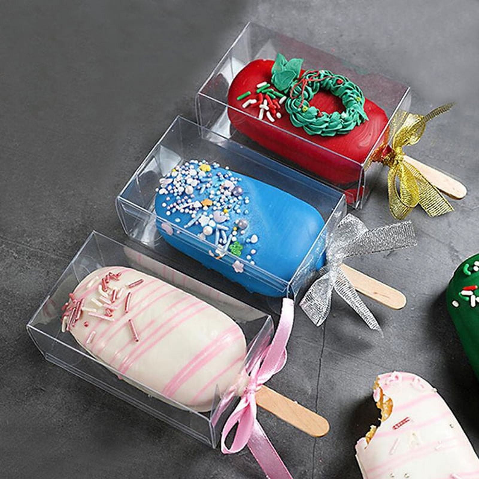 9.5cm x 5.5cm x 3.8cm Transparent Cakesicle Boxes, Durable and Safe (10 ...