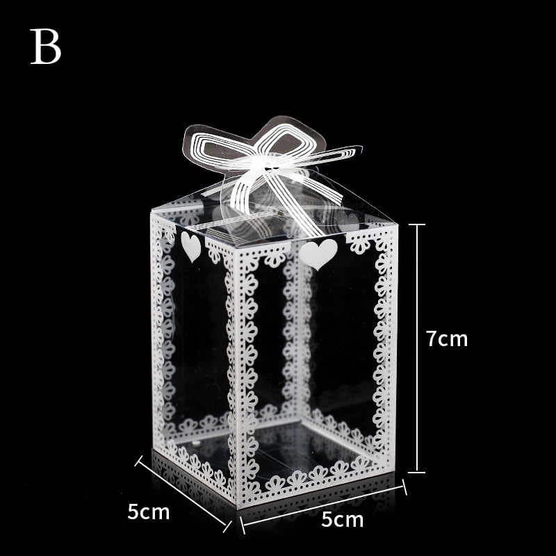10pcs Transparent Gift Box PVC Plastic Clear Packaging Box for Wedding ...