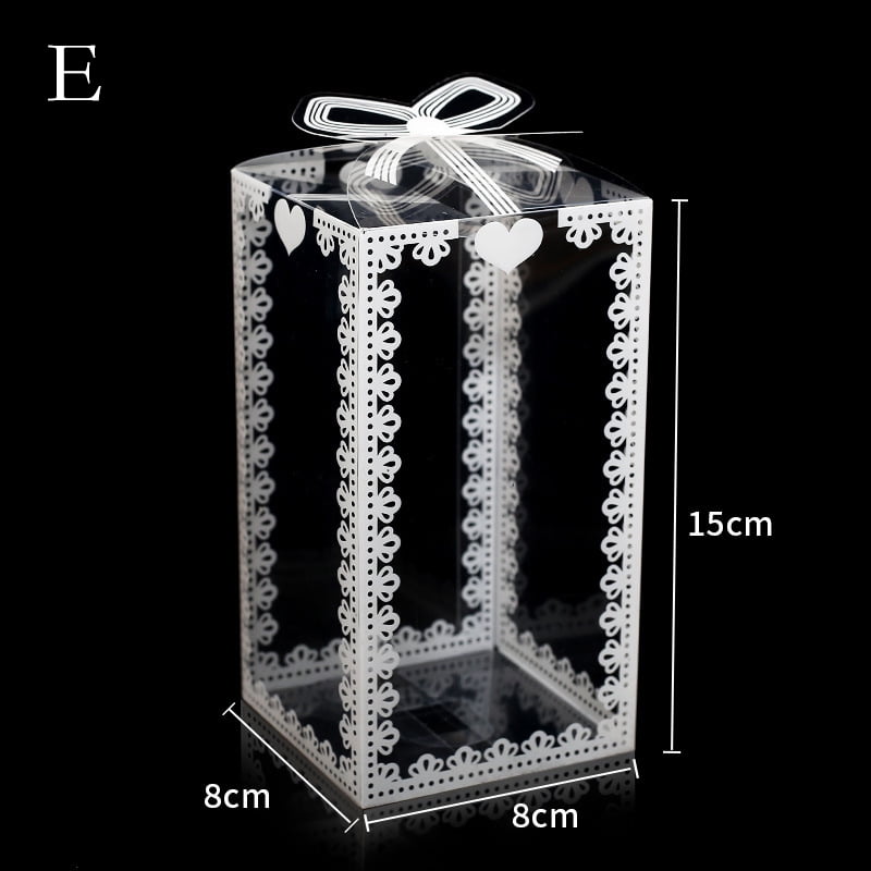 10pcs Transparent Gift Box PVC Plastic Clear Packaging Box for Wedding ...