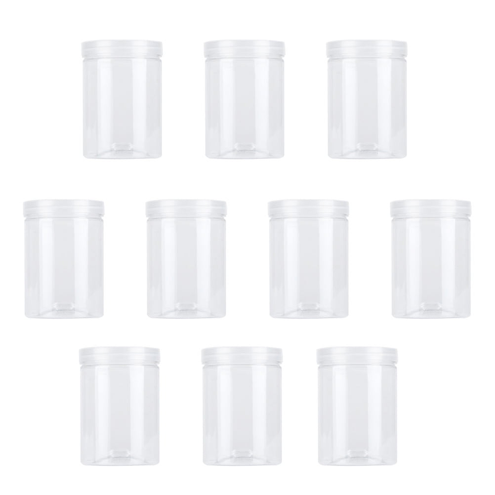 KAKOWELY Transparent Storage Jar for Household Use 10Pcs 3.3x3.3x4.3in ...
