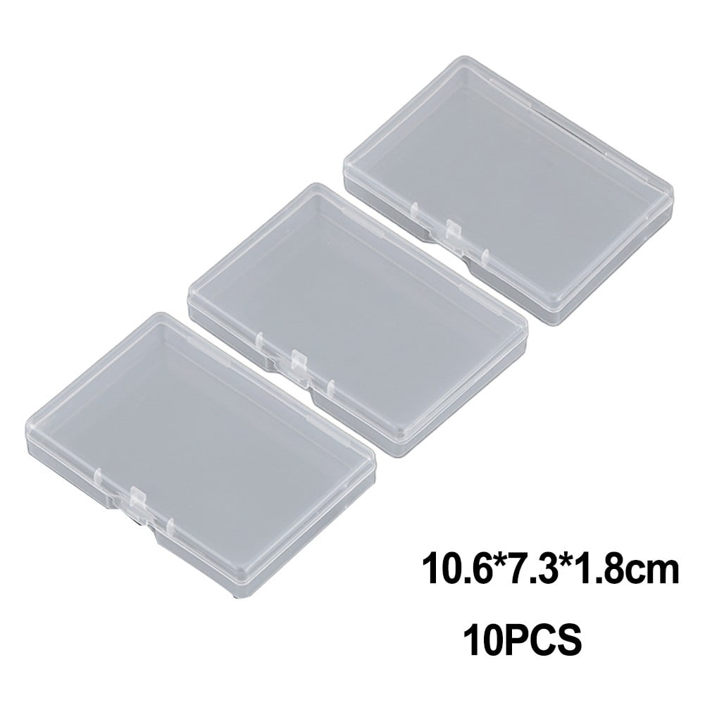 10pcs Transparent Plastic Storage Box Rectangle Box Case For Parts Tools Storage Box Jewelry ...