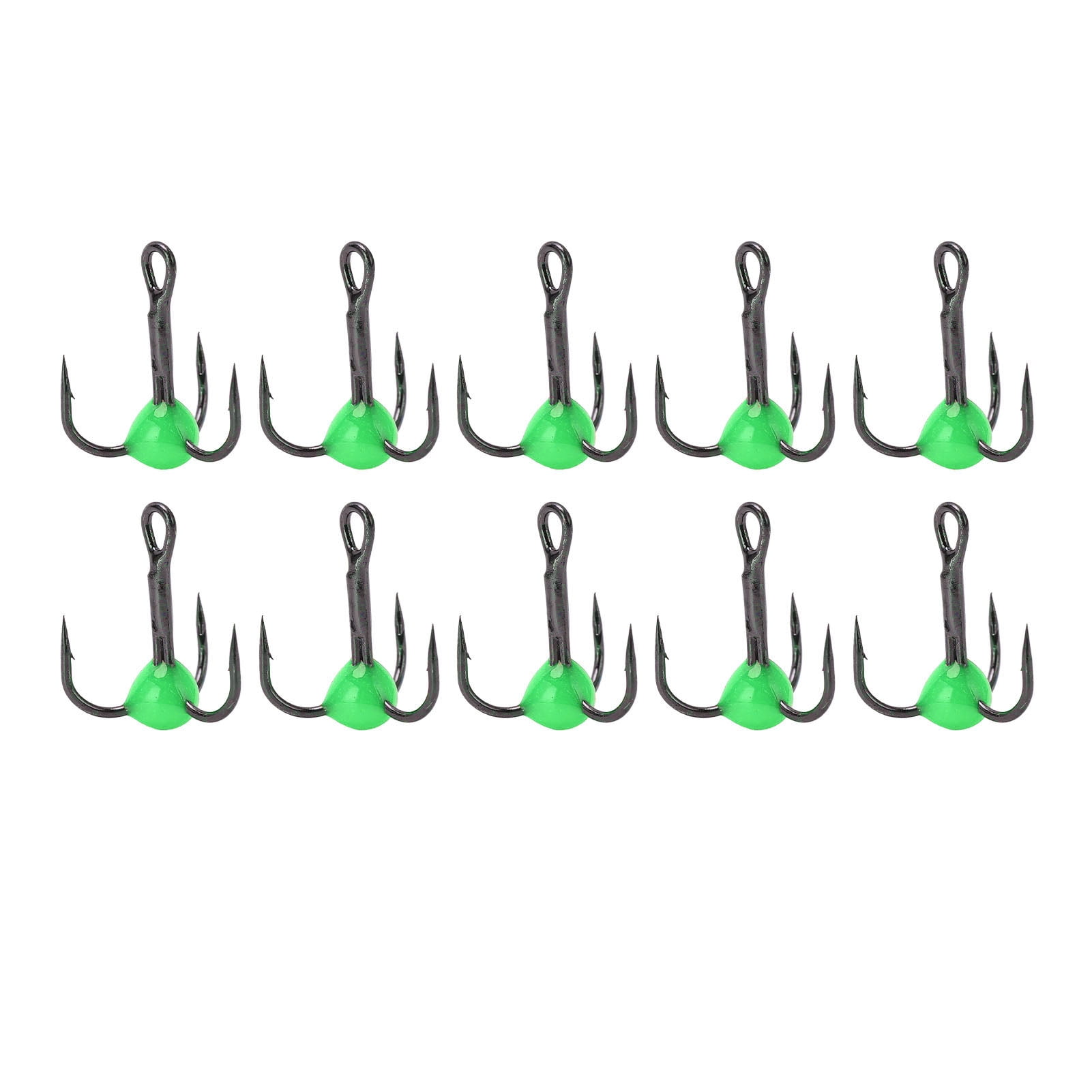 10pcs Treble Hooks High Carbon Steel Size 10 Sharp Bright Color Fishing ...
