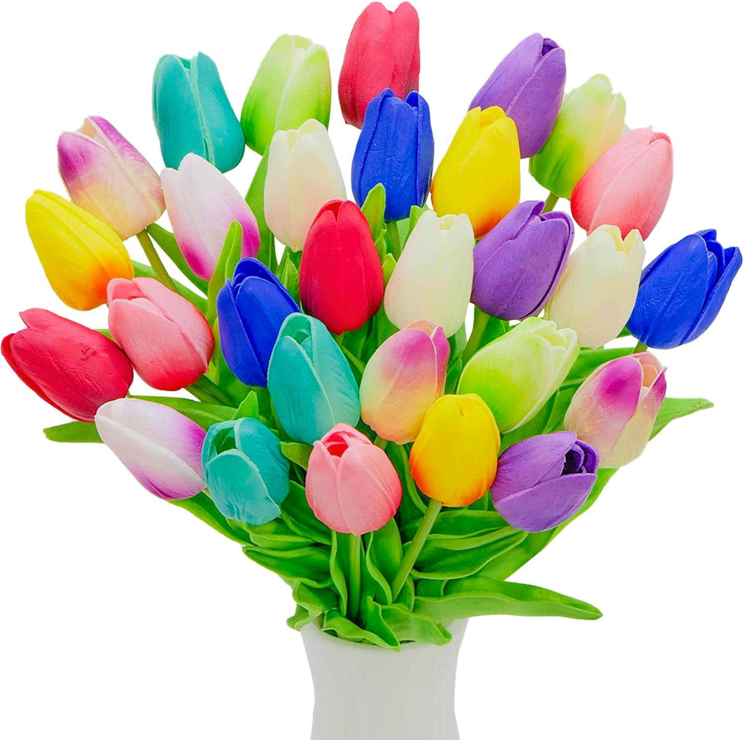 10pcs Tulips Artificial Flowers Fake Flowers for Decoration, Faux ...