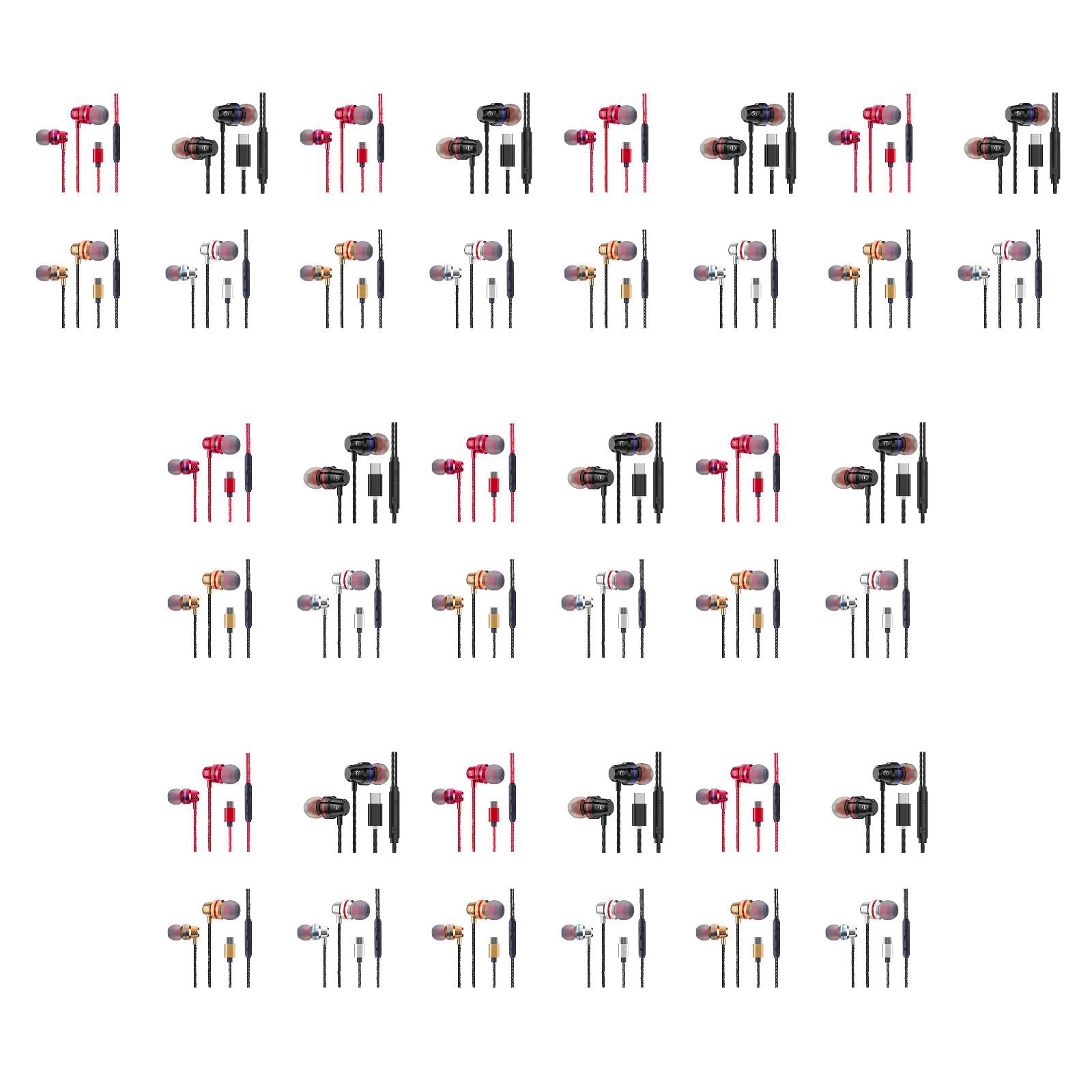10pcs Type-C Port In-ear Super Bass Line Control Earphone Phone ...