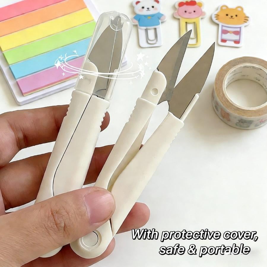10pcs U Shaped Stainless Steel Embroidery Scissors With Protective Case ...