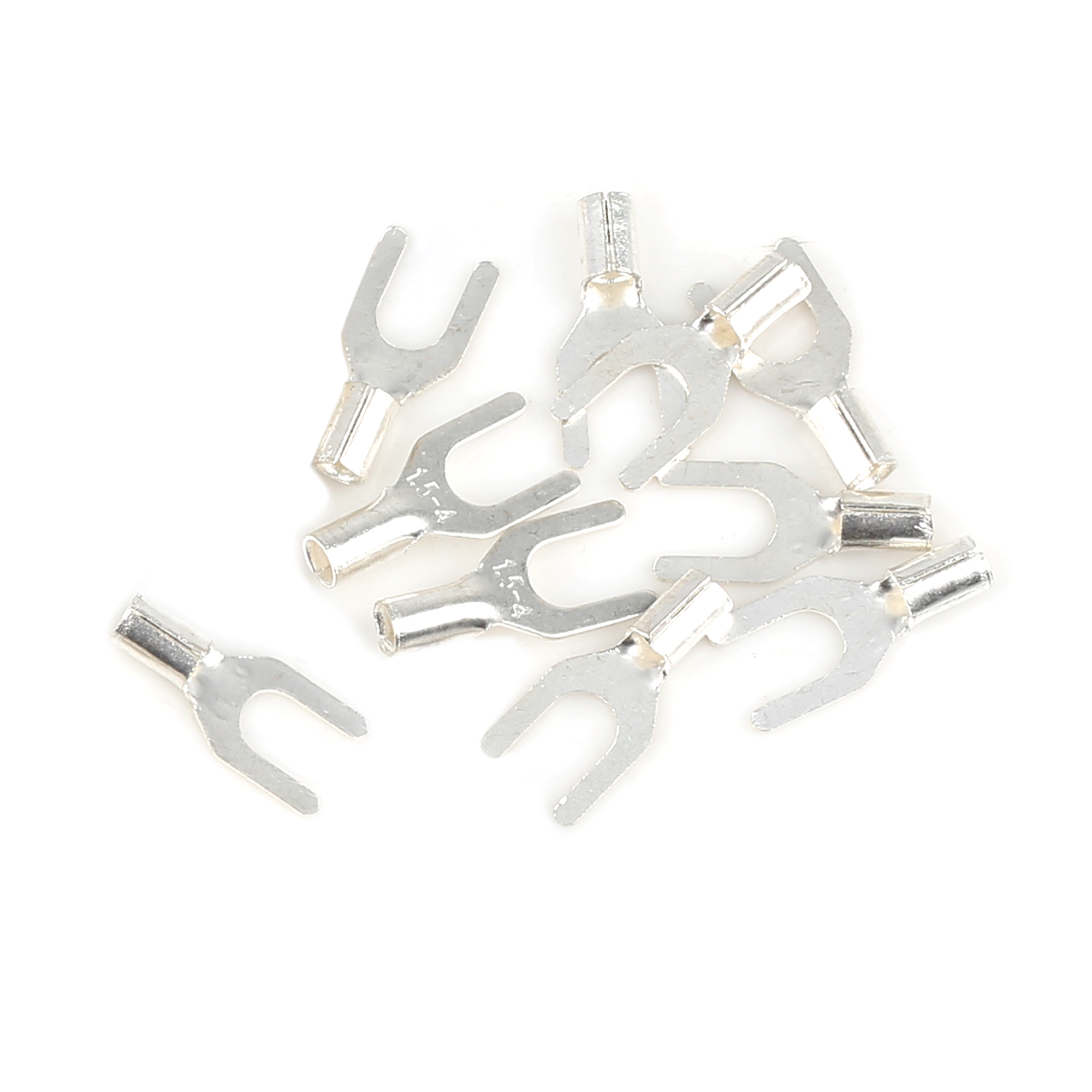 10pcs UT1.5-4 Fork Terminals Non-Insulated Crimp Electrical Wire ...