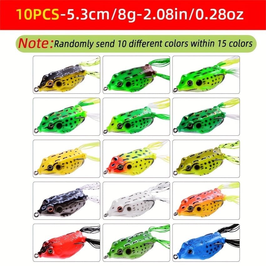 10pcs Ultimate Topwater Frog Lure Set - Realistic Soft Baits with Razor ...