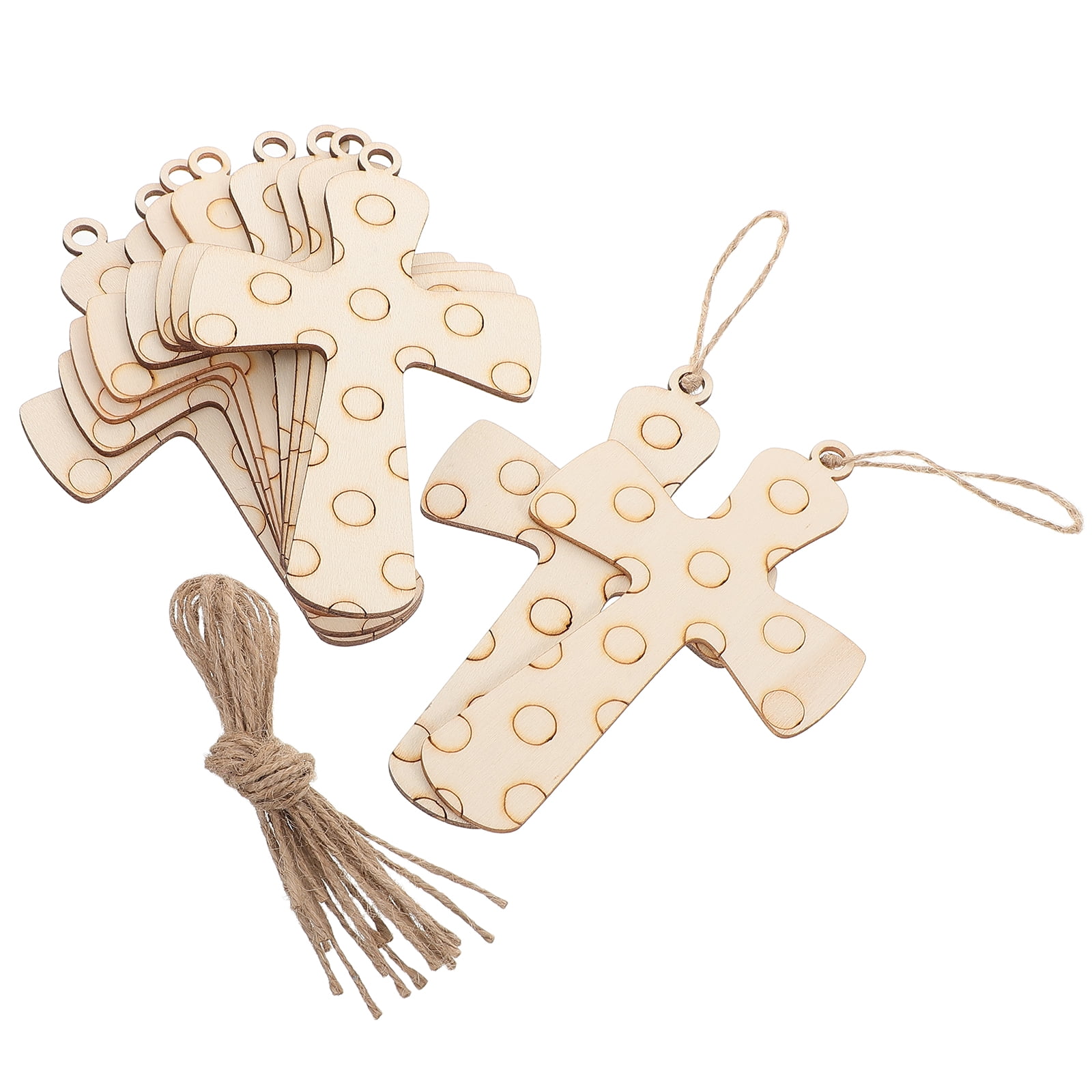 10pcs Unfinished Wood Crosses Wooden Cross Cutouts Blank Wooden Cross ...