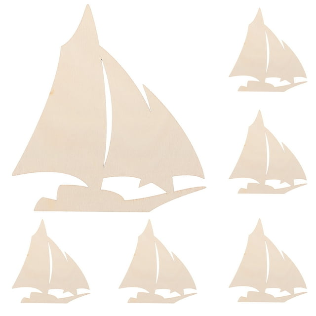 10pcs Unfinished Wood Sailboat Cutouts for DIY Nautical Craft Projects ...