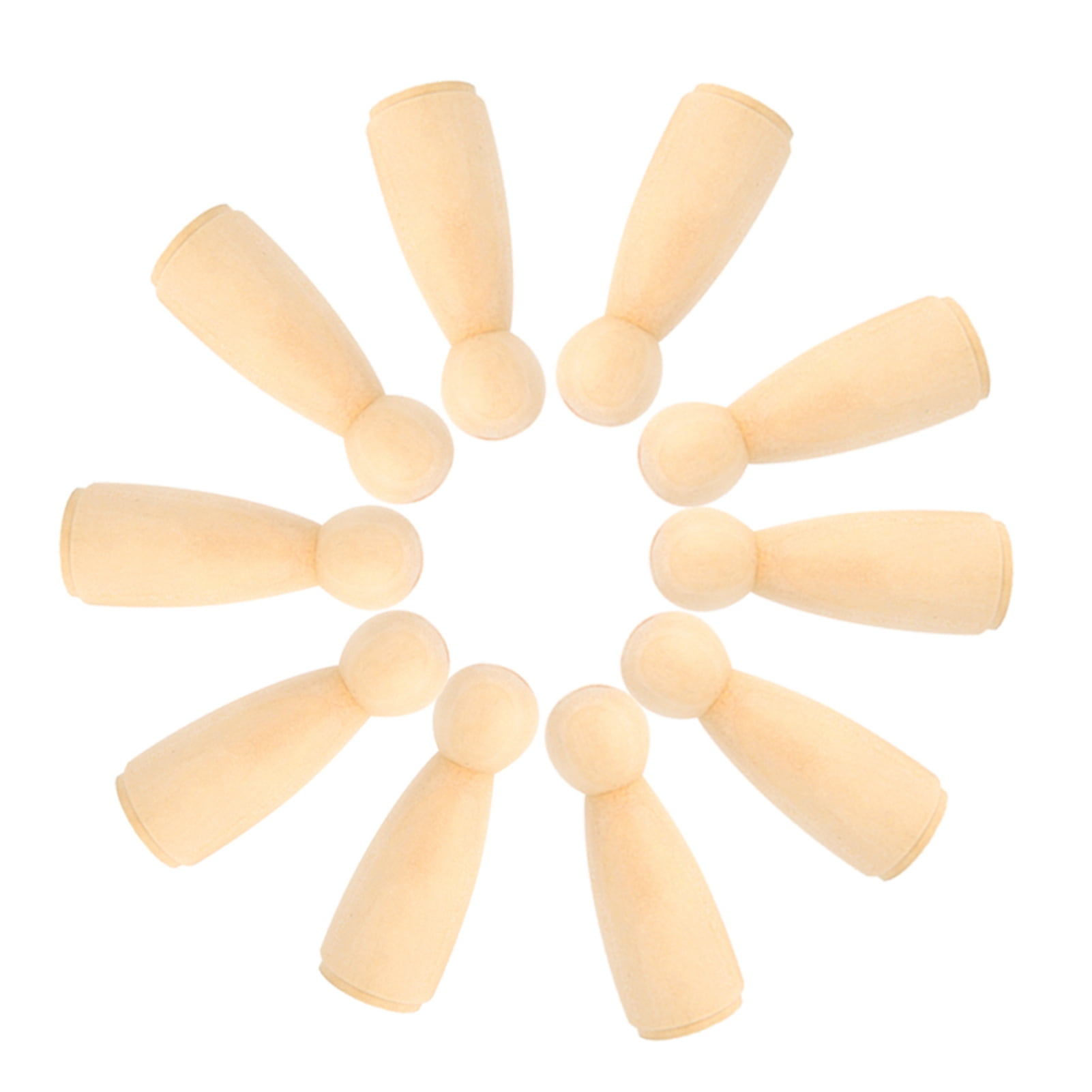 10pcs Unfinished Wooden Peg Dolls,3 inch peg Doll,Peg Toy,Mini Size peg ...