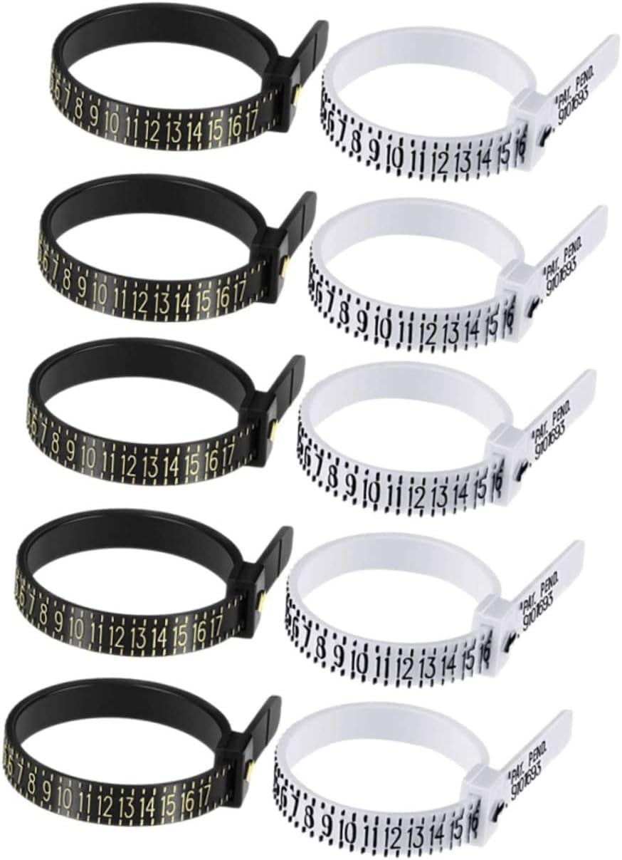 10pcs Us Ring Measurements Rings Finger Ruler Ring Size Scale Ring ...