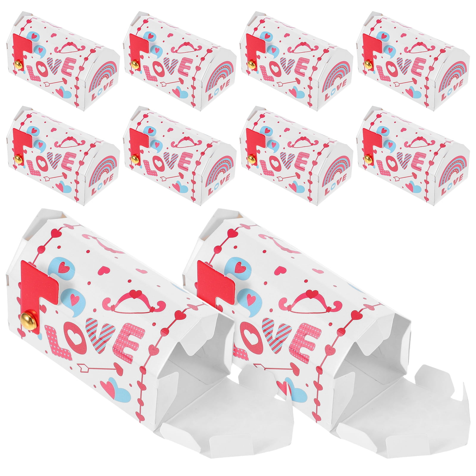 10pcs Valentines Day Cookie Boxes Small Candy Boxes Paper Treat Boxes ...
