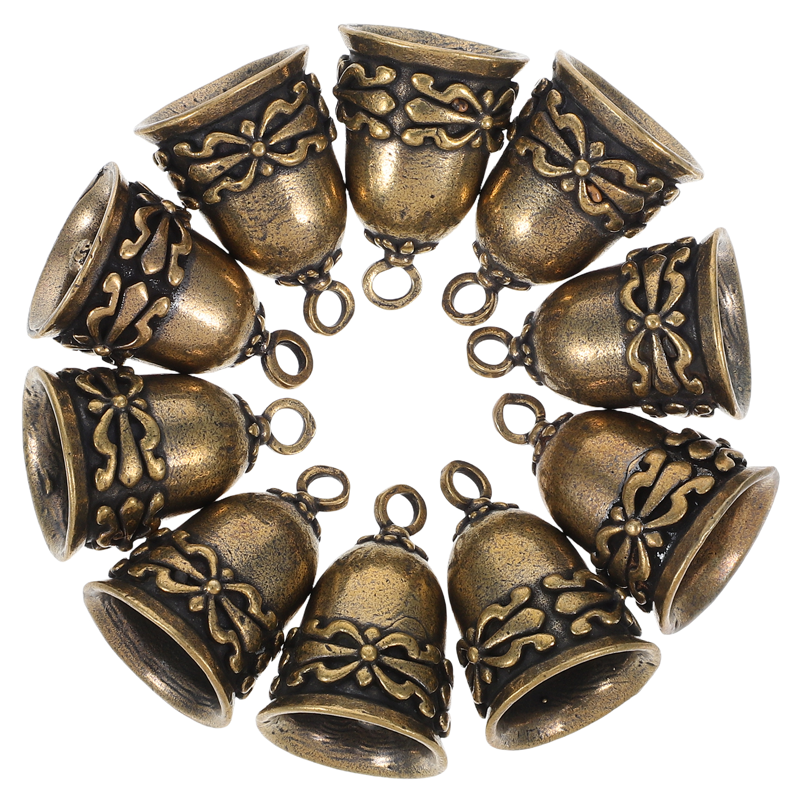 10pcs Vintage Brass Bell For Diy Wind Chimes Rustic Bell Ornaments ...