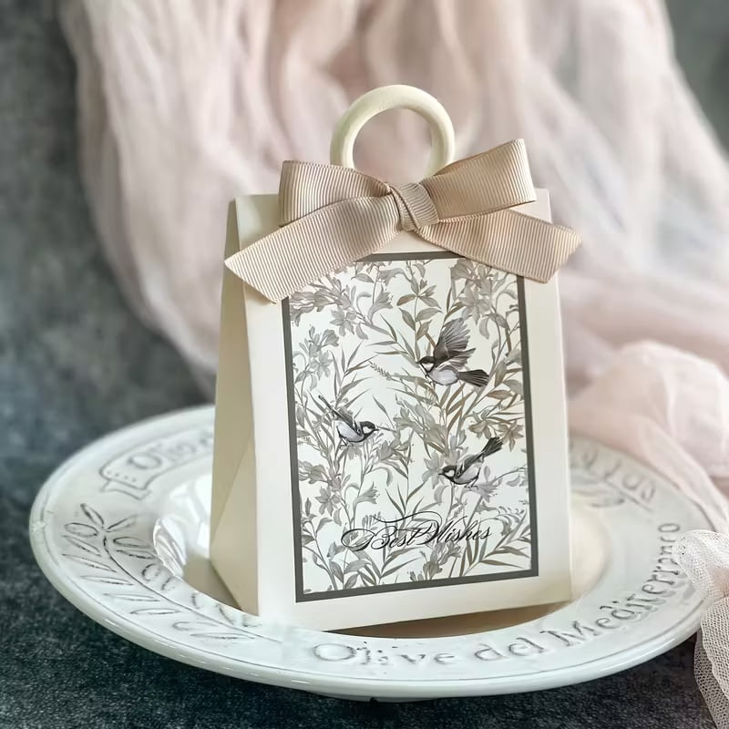 10pcs Vintage Floral Gift Bags - Luxurious Bird Print Gift Boxes for ...