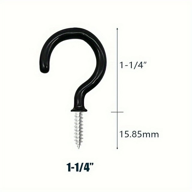 10pcs Vinyl-coated Hook, Question Mark Hook, Heavy Duty Screw Cup Hook ...