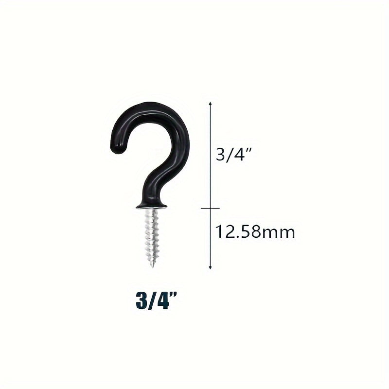 10pcs Vinyl-coated Hook, Question Mark Hook, Heavy Duty Screw Cup Hook ...