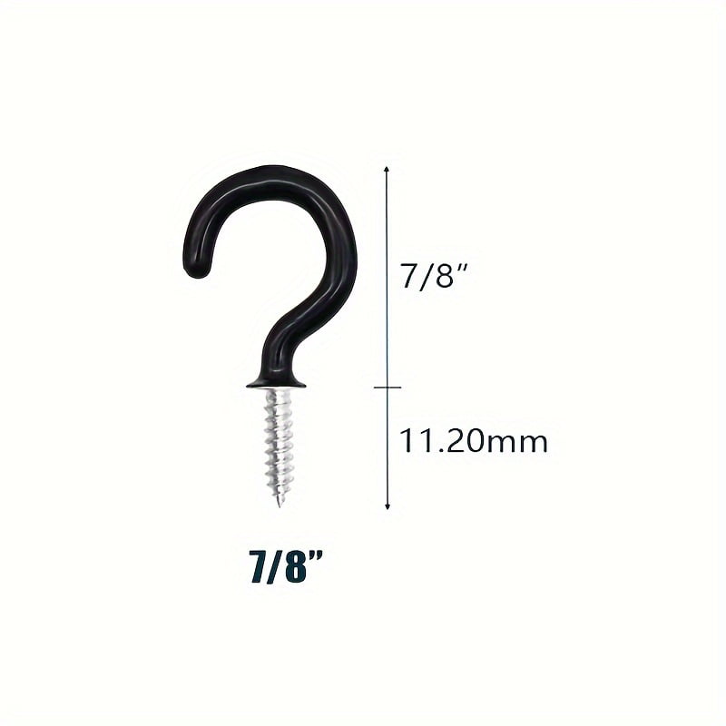10pcs Vinyl-coated Hook, Question Mark Hook, Heavy Duty Screw Cup Hook ...