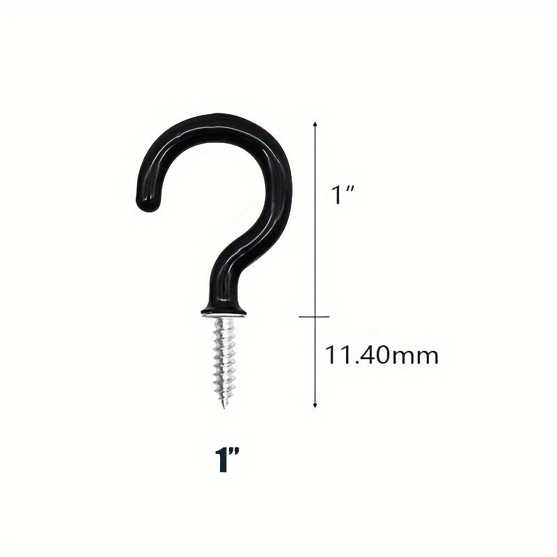 10pcs Vinyl-coated Hook, Question Mark Hook, Heavy Duty Screw Cup Hook ...