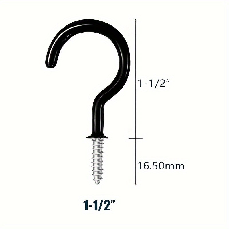 10pcs Vinyl-coated Hook, Question Mark Hook, Heavy Duty Screw Cup Hook ...
