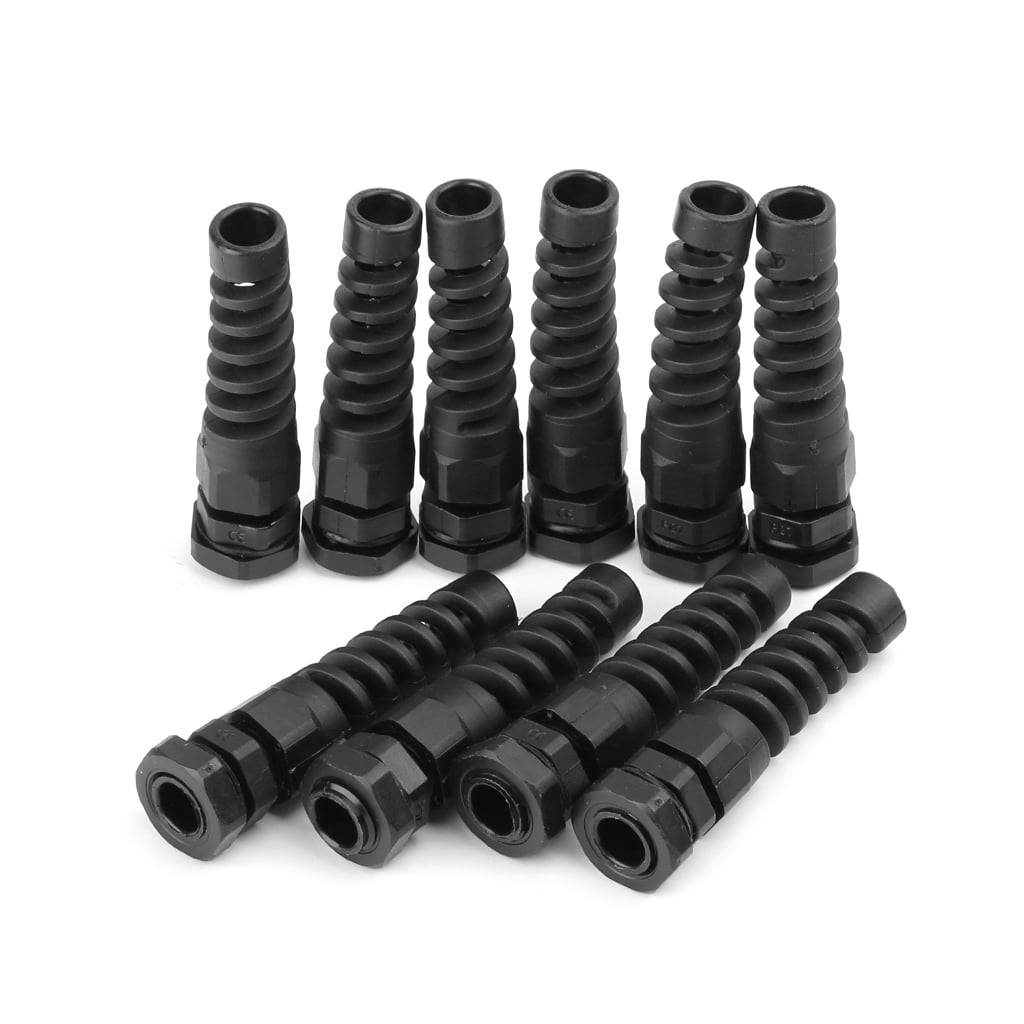 10pcs Waterproof M12 PG7 Cable Connectors Spiral Strain Relief ...