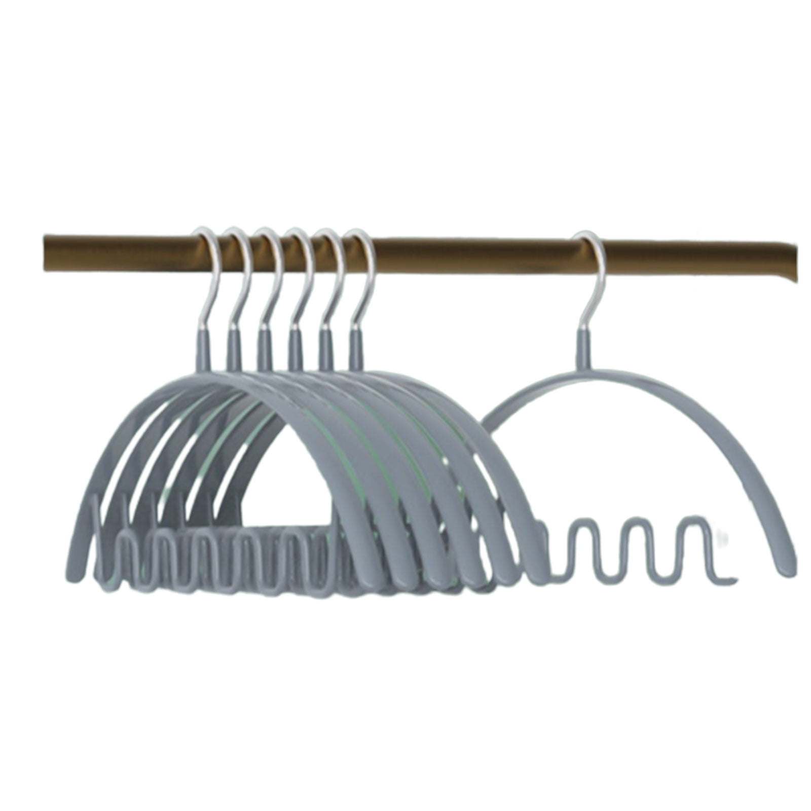 10pcs Wave Pattern Stackable Clothes Hangers Closet Hanger Storage for ...