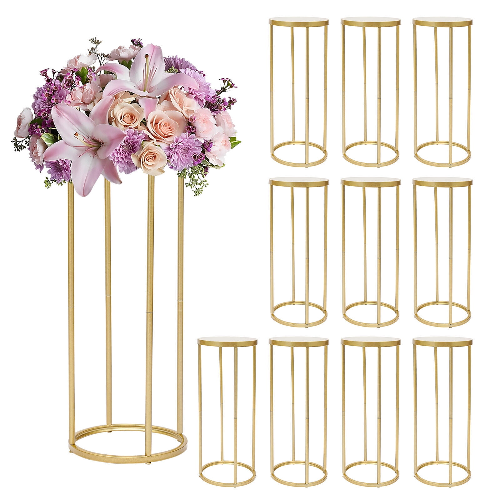 10pcs Wedding Table Flower Stands Gold Flower Stand Rectangular Flower ...