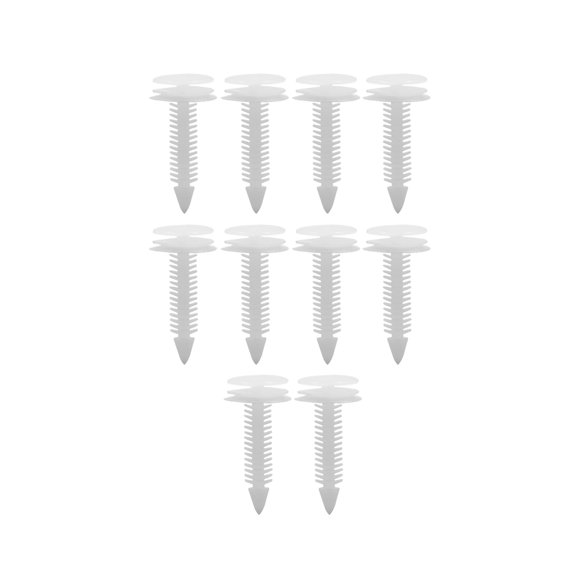 10pcs White Car Plastic Rivet Fasteners Bumper Fender Panel Clips ...