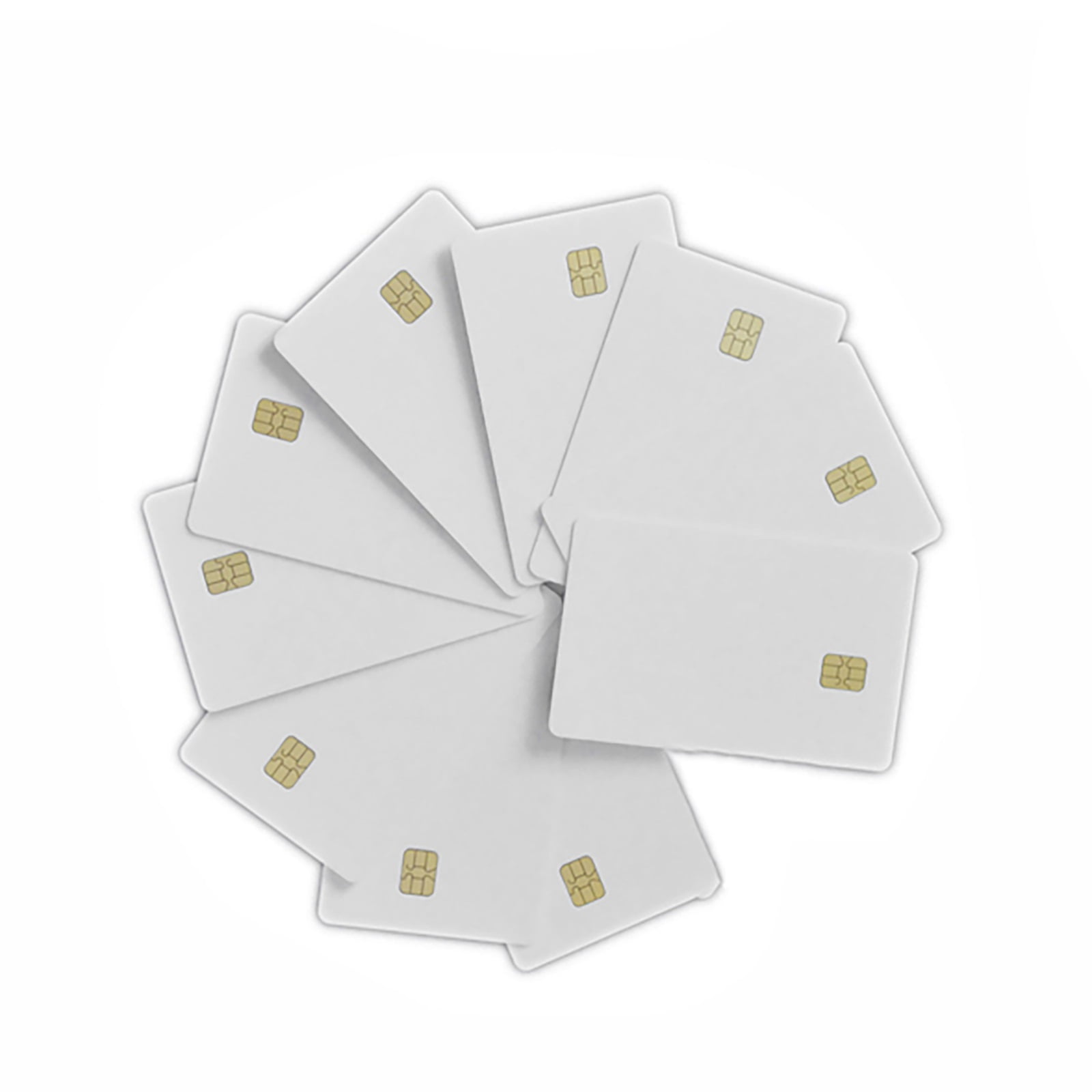 10pcs White Cards ISO7816 RFID Contact SLE 4442 Chip PVC Smart IC Cards ...